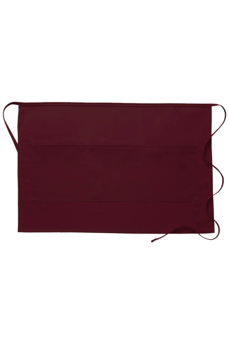 Maroon Deluxe Half Bistro Apron (3 Pockets) – ApronWarehouse
