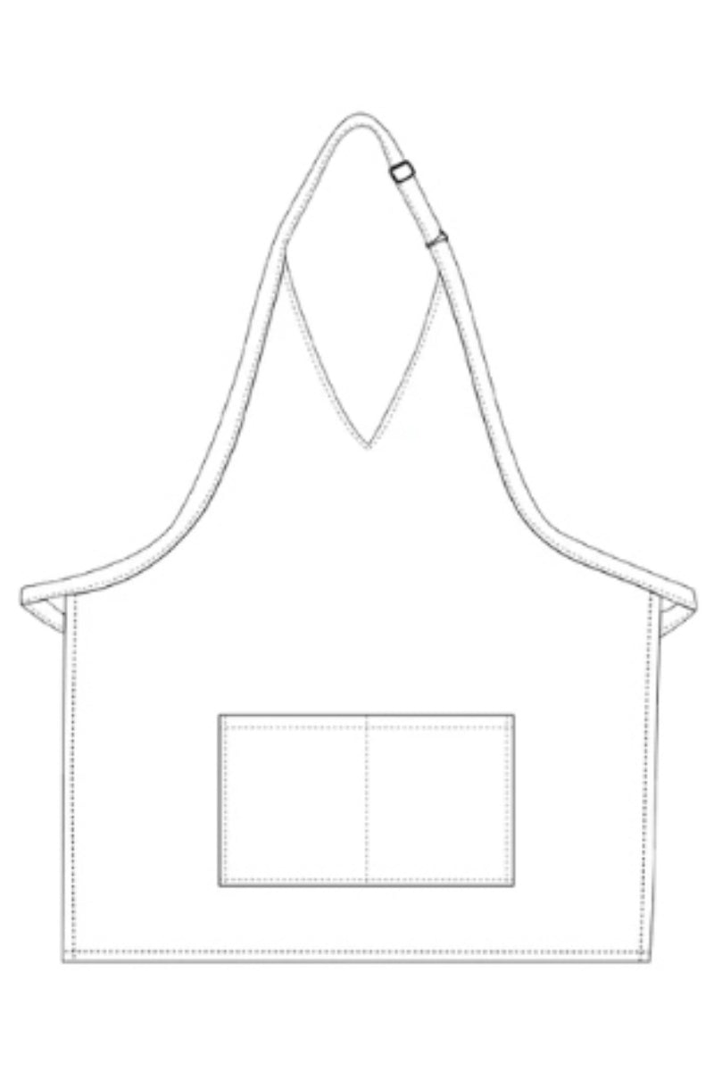 Pinstripe V-Neck Tuxedo Adjustable Apron (2 Pockets) – ApronWarehouse