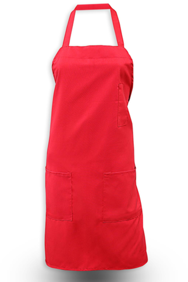 Red Bib Apron (3 Pockets) – ApronWarehouse