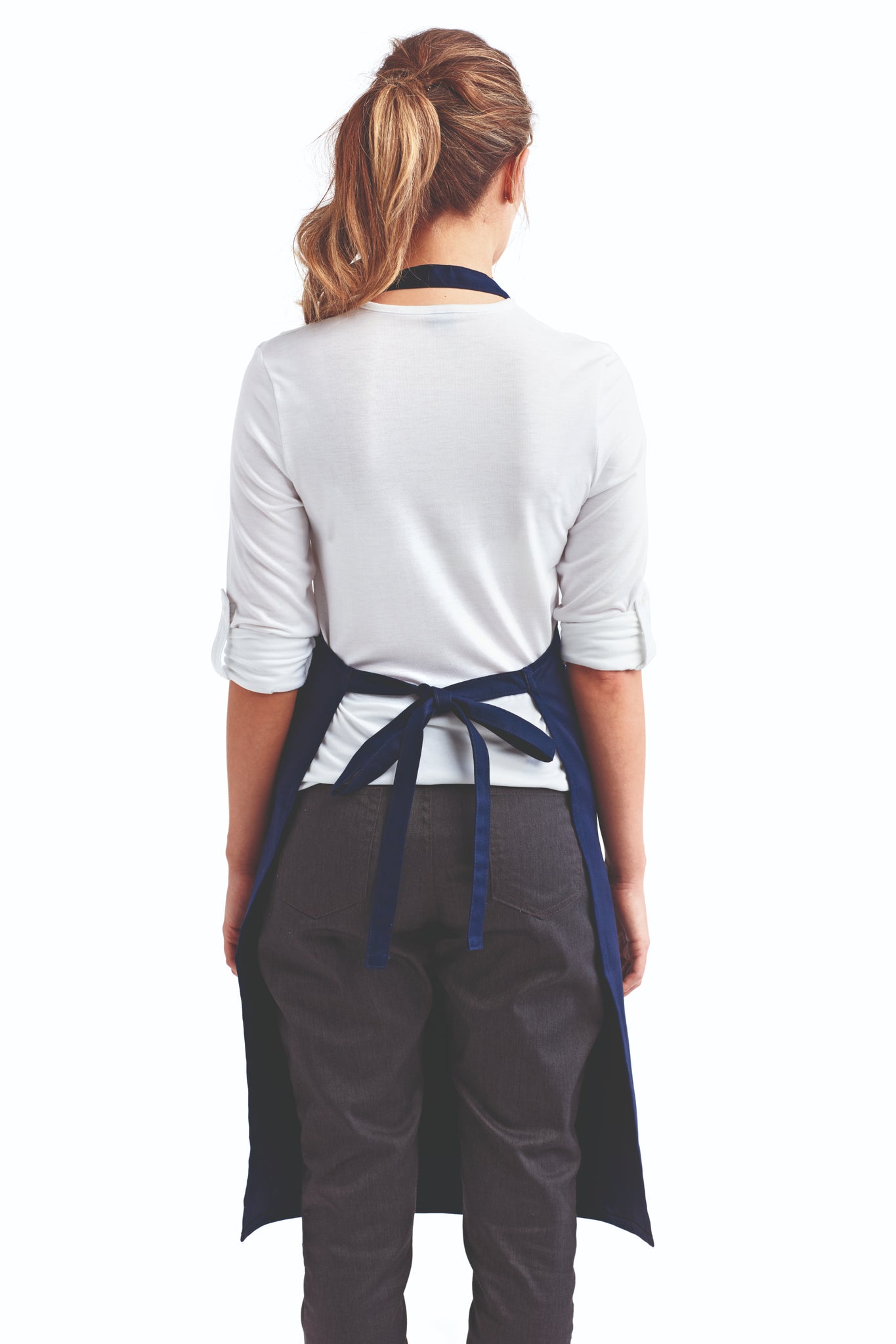 Navy Organic Cotton Bib Apron (No Pockets) – ApronWarehouse