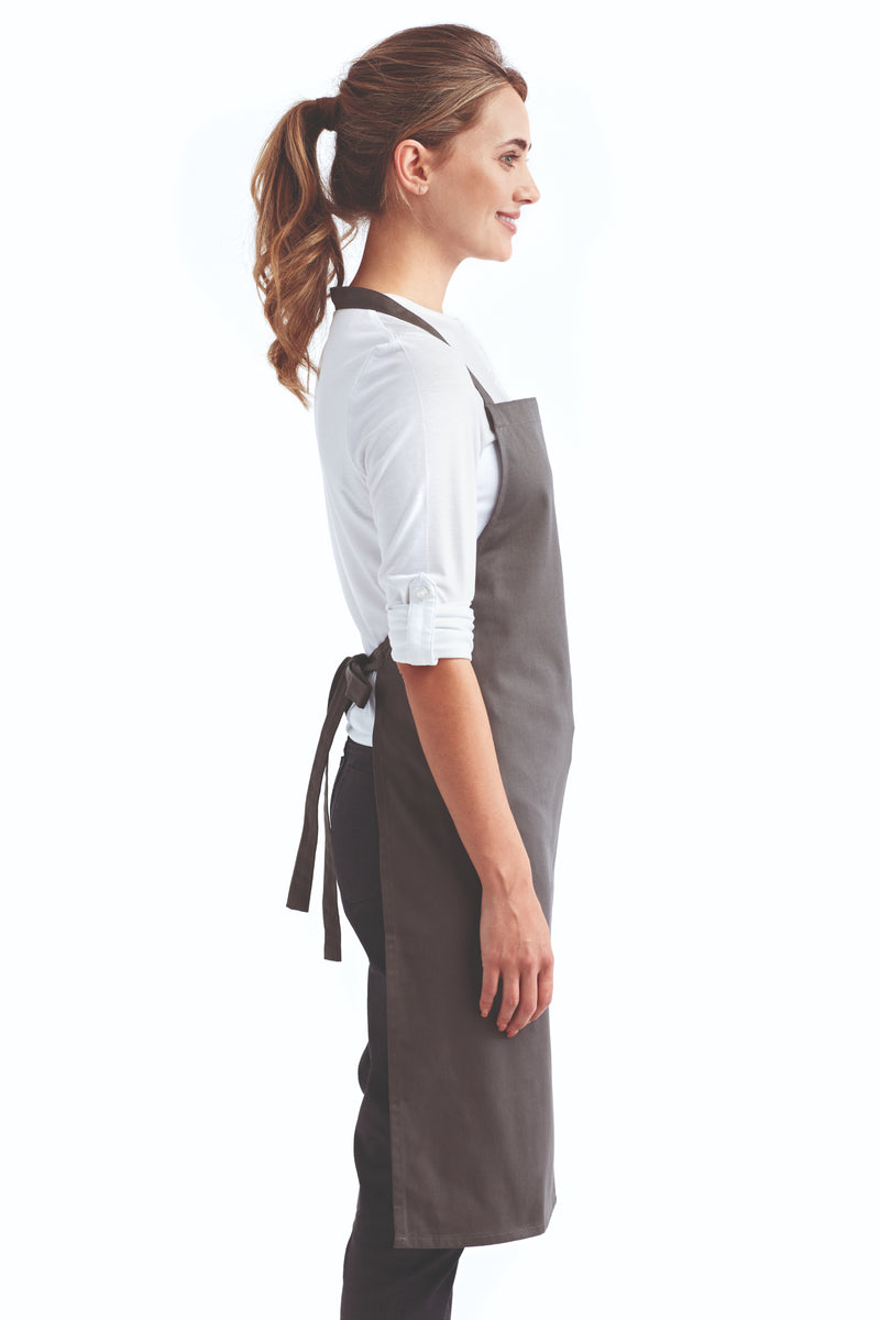 Dark Grey Organic Cotton Bib Apron (No Pockets) – ApronWarehouse