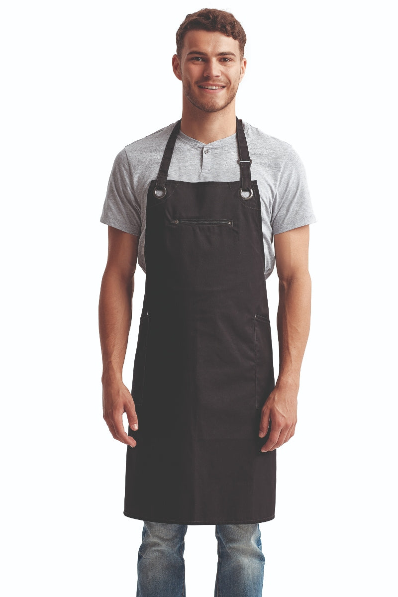 Black ‘Barley’ Sustainable Bib Apron (3 Pockets) – ApronWarehouse