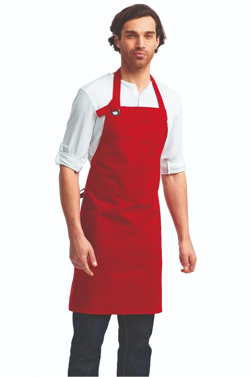 Red "Calibre" Heavy Cotton Canvas Adjustable Bib Apron (No Pockets ...