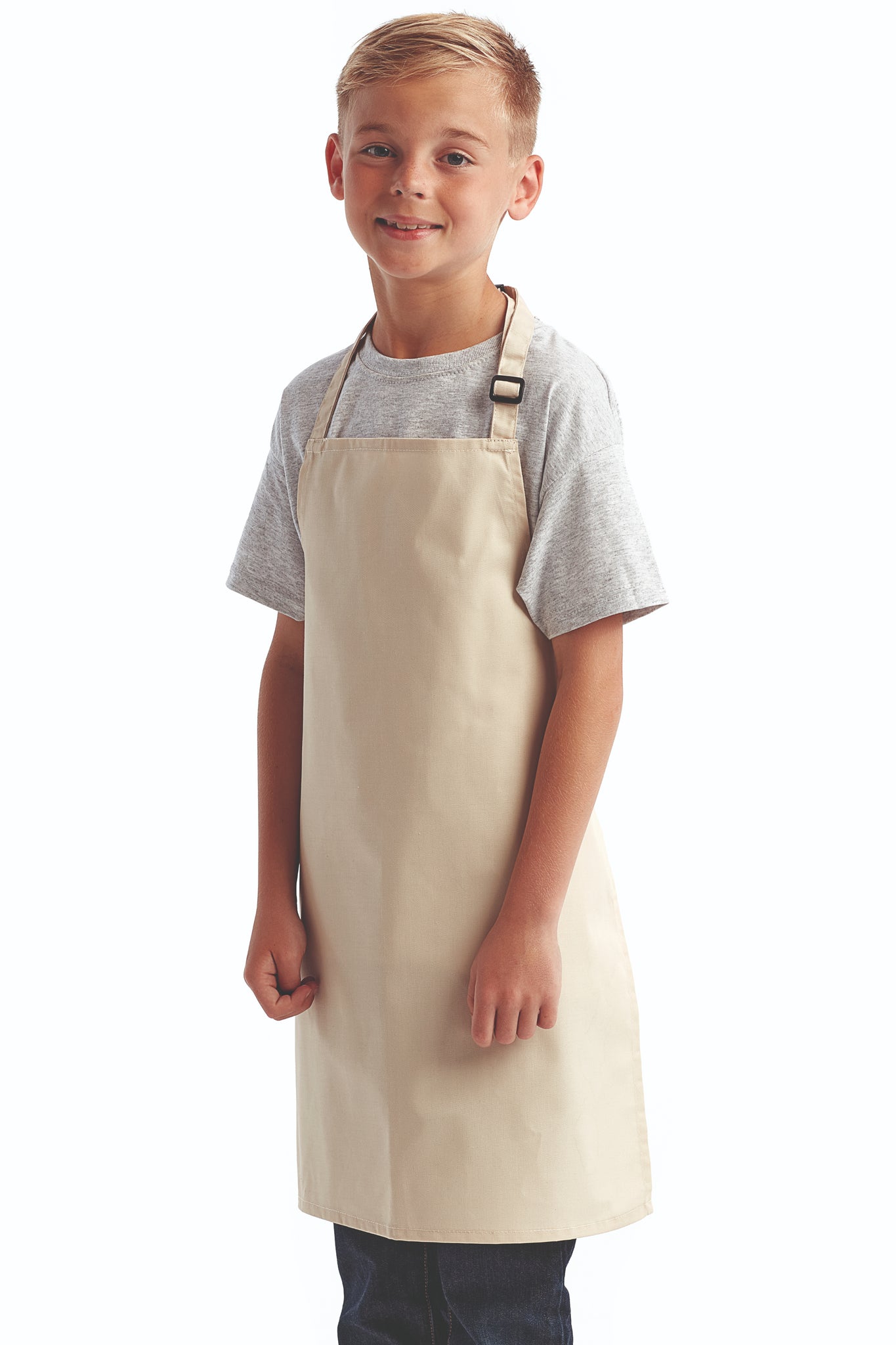 Natural Recycled Youth Bib Apron (No Pockets) – ApronWarehouse