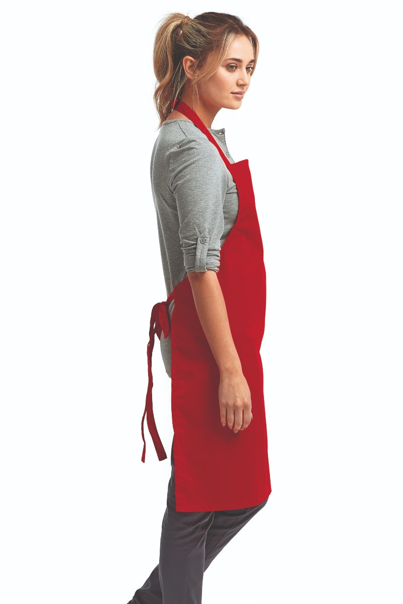 Red Sustainable Bib Apron (No Pockets) – ApronWarehouse