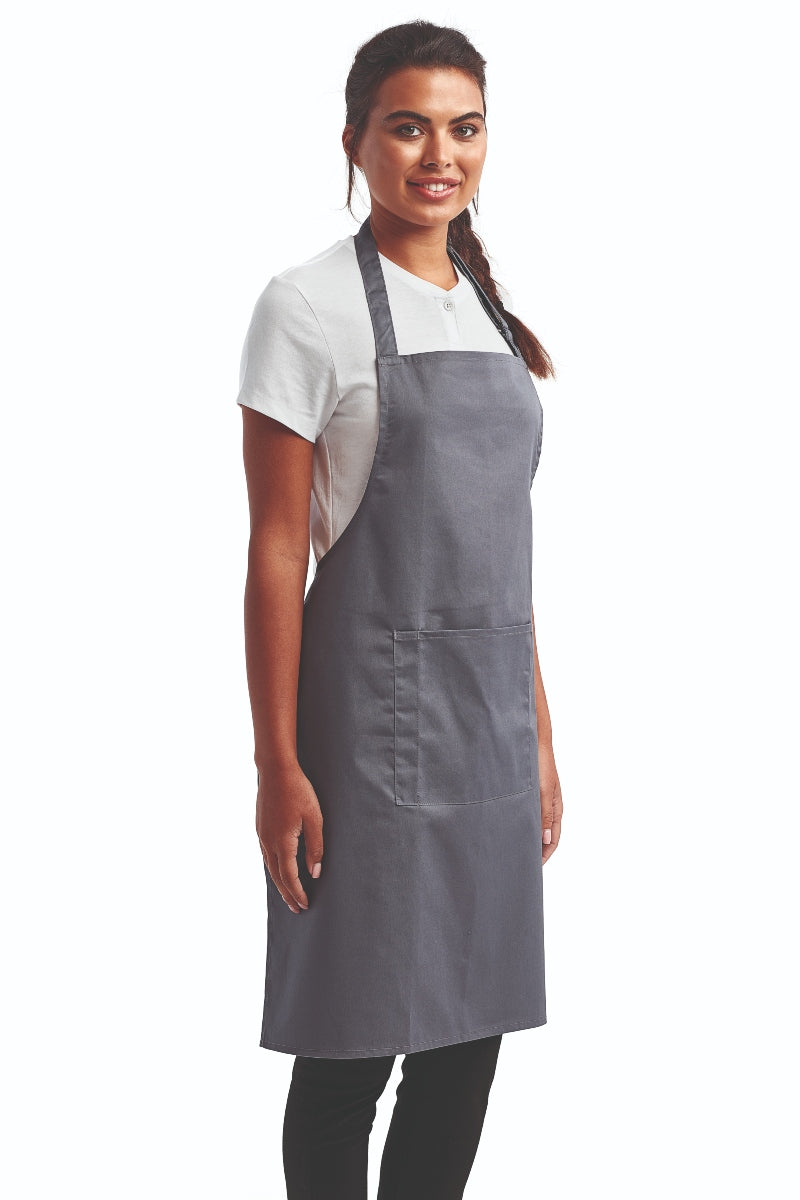 Steel Sustainable Bib Apron (1 Pocket w/ Pencil Divide) – ApronWarehouse