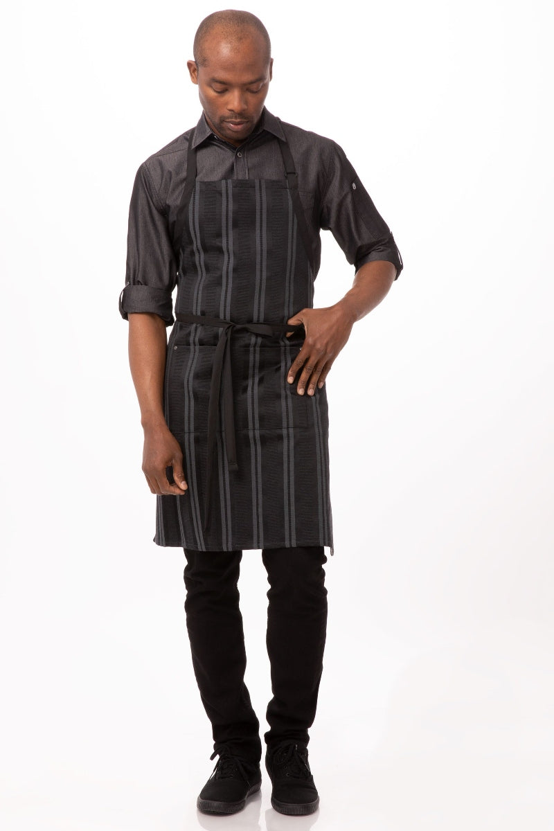 Presidio Black Bib Apron – ApronWarehouse