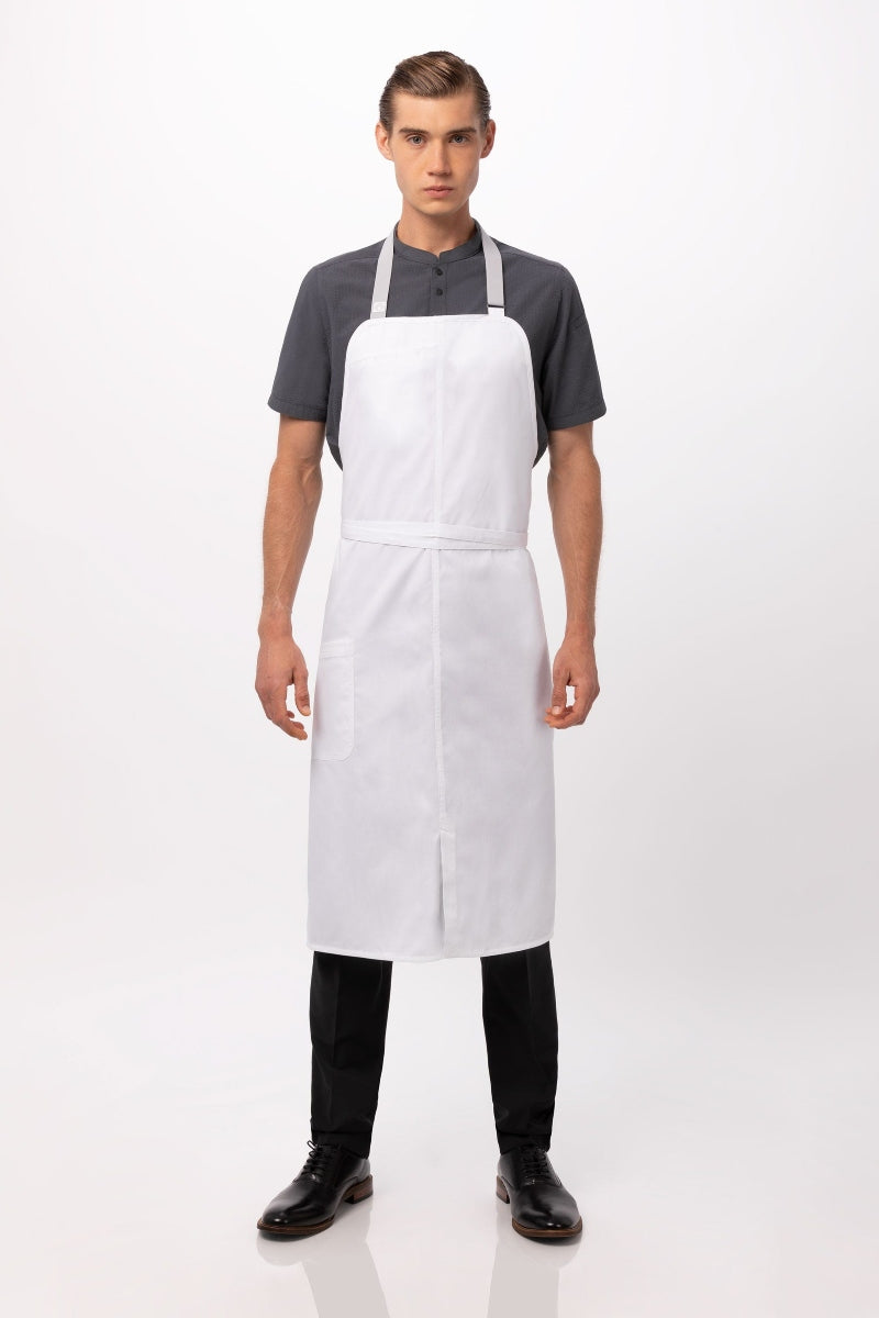 Brio White Chef's Bib Apron – ApronWarehouse