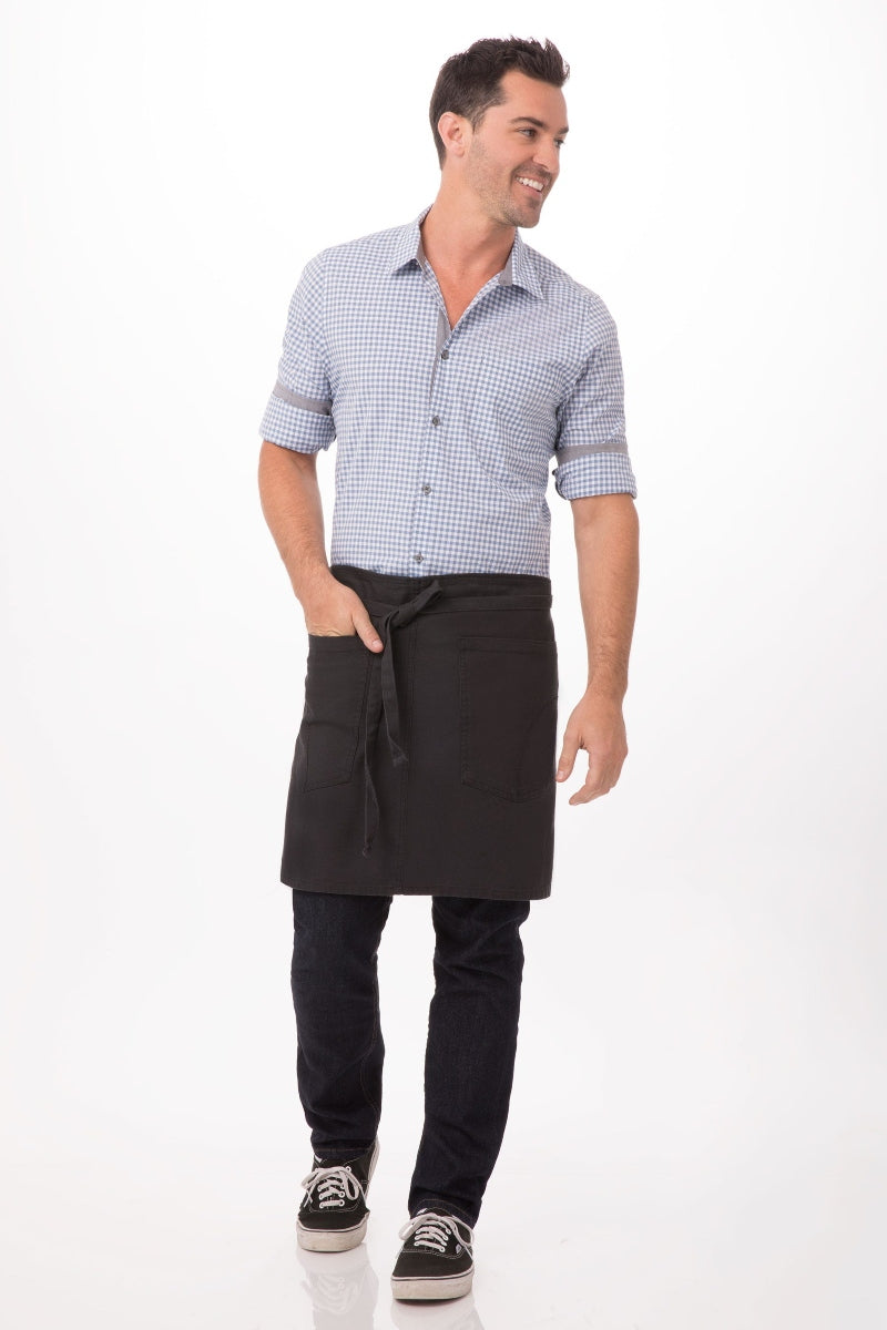 Rockford Steel Grey Half Bistro Apron – ApronWarehouse
