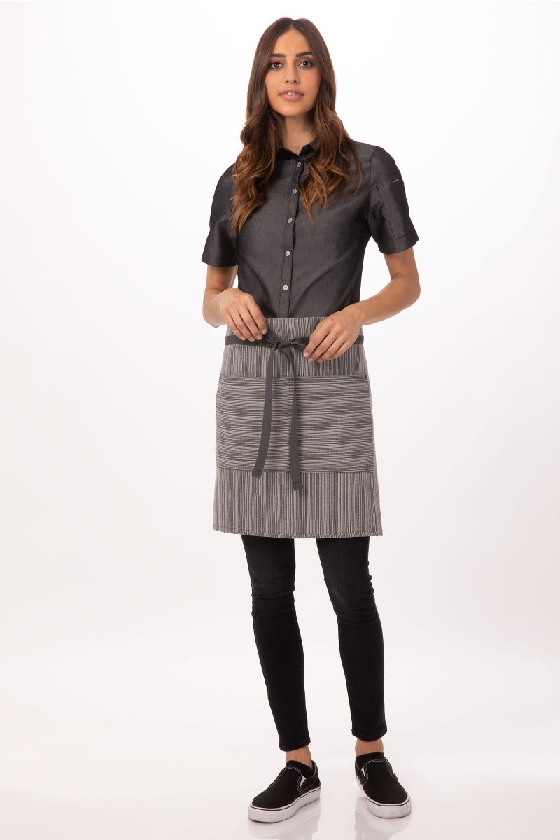 Brooklyn Dark Grey Half Bistro Apron – ApronWarehouse