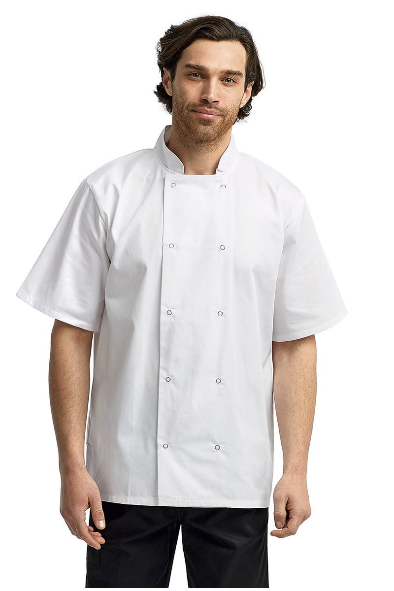 Chef's Short Sleeve Stud Coat – ApronWarehouse