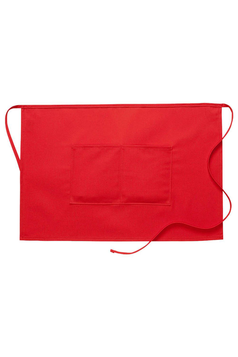 Red Deluxe Half Bistro Apron (2 Pockets) – ApronWarehouse