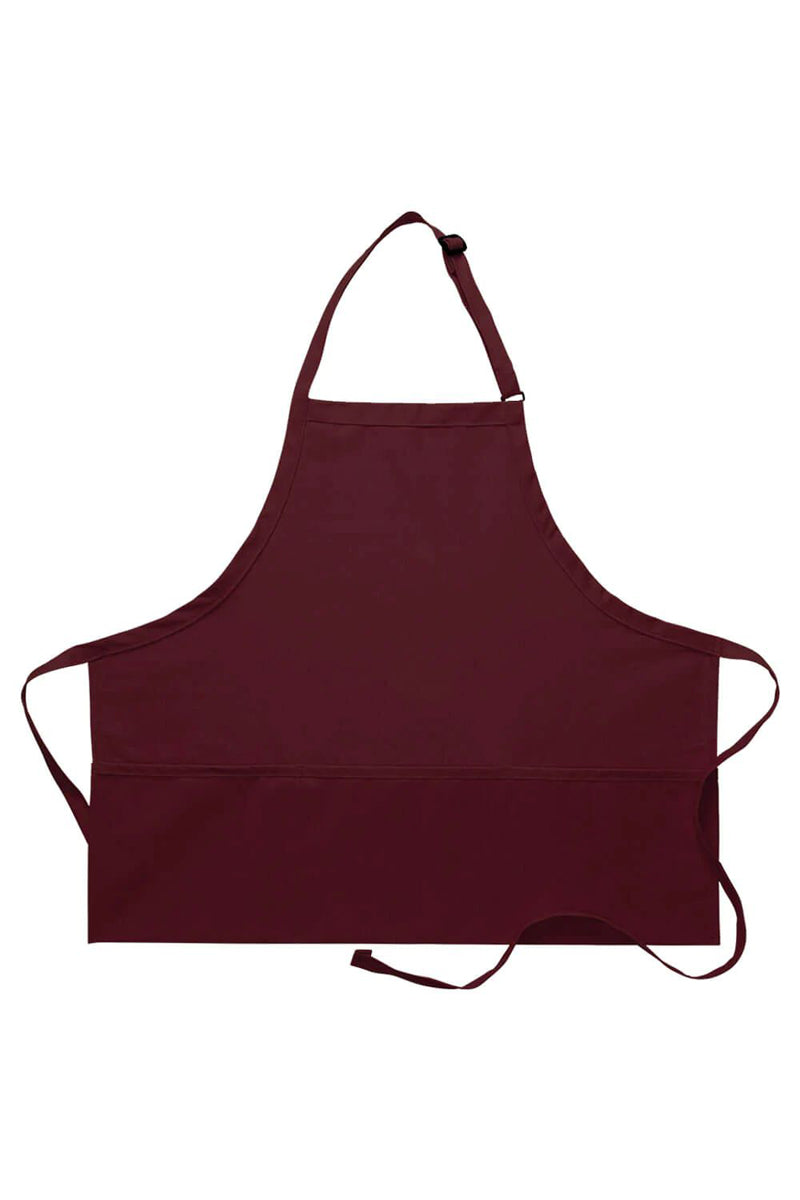 Maroon Deluxe Bib Adjustable Apron (3 Pockets) – ApronWarehouse