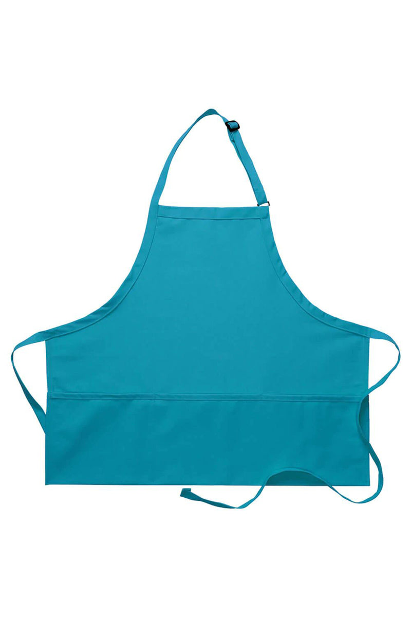 Turquoise Deluxe Bib Adjustable Apron (3 Pockets) – ApronWarehouse