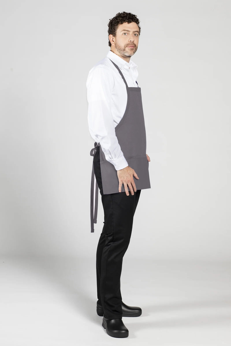 Slate Bib Adjustable Apron (3 Pockets) – ApronWarehouse