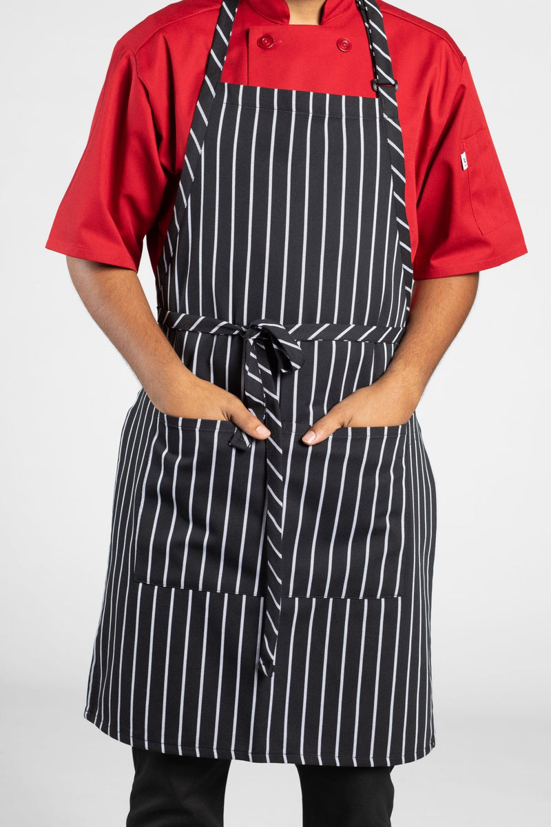 Chalk Stripe Butcher Adjustable Apron (2 Pockets) – ApronWarehouse