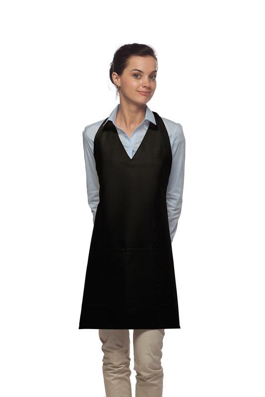 Deluxe V-Neck Adjustable Tuxedo Apron (2 Pockets) – ApronWarehouse