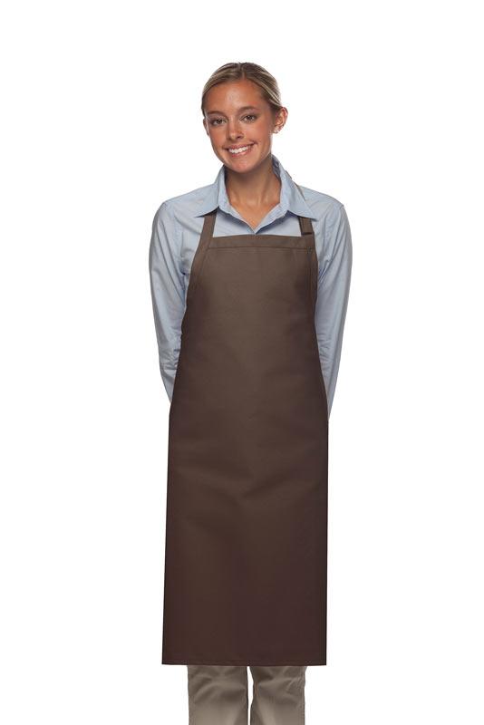 Brown Deluxe Butcher Adjustable Apron (No Pockets) – ApronWarehouse