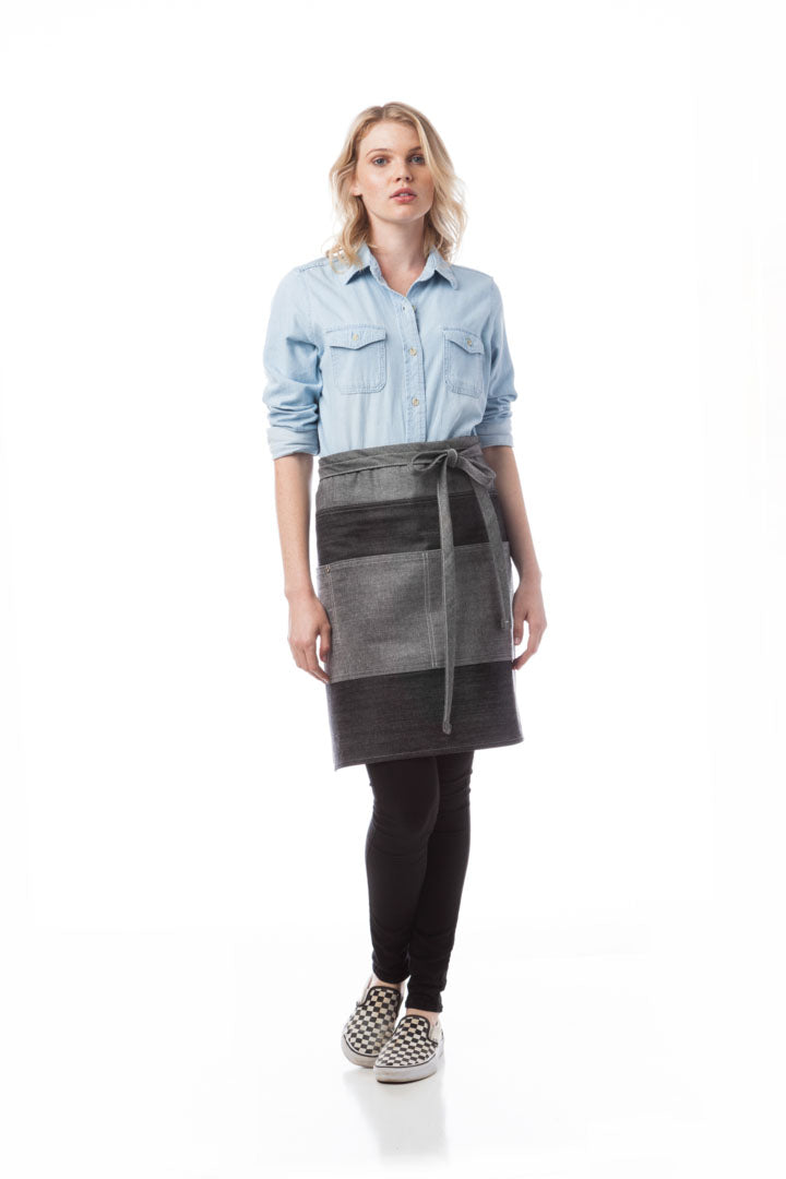 Black & Grey American Denim Series Half Bistro Apron – ApronWarehouse
