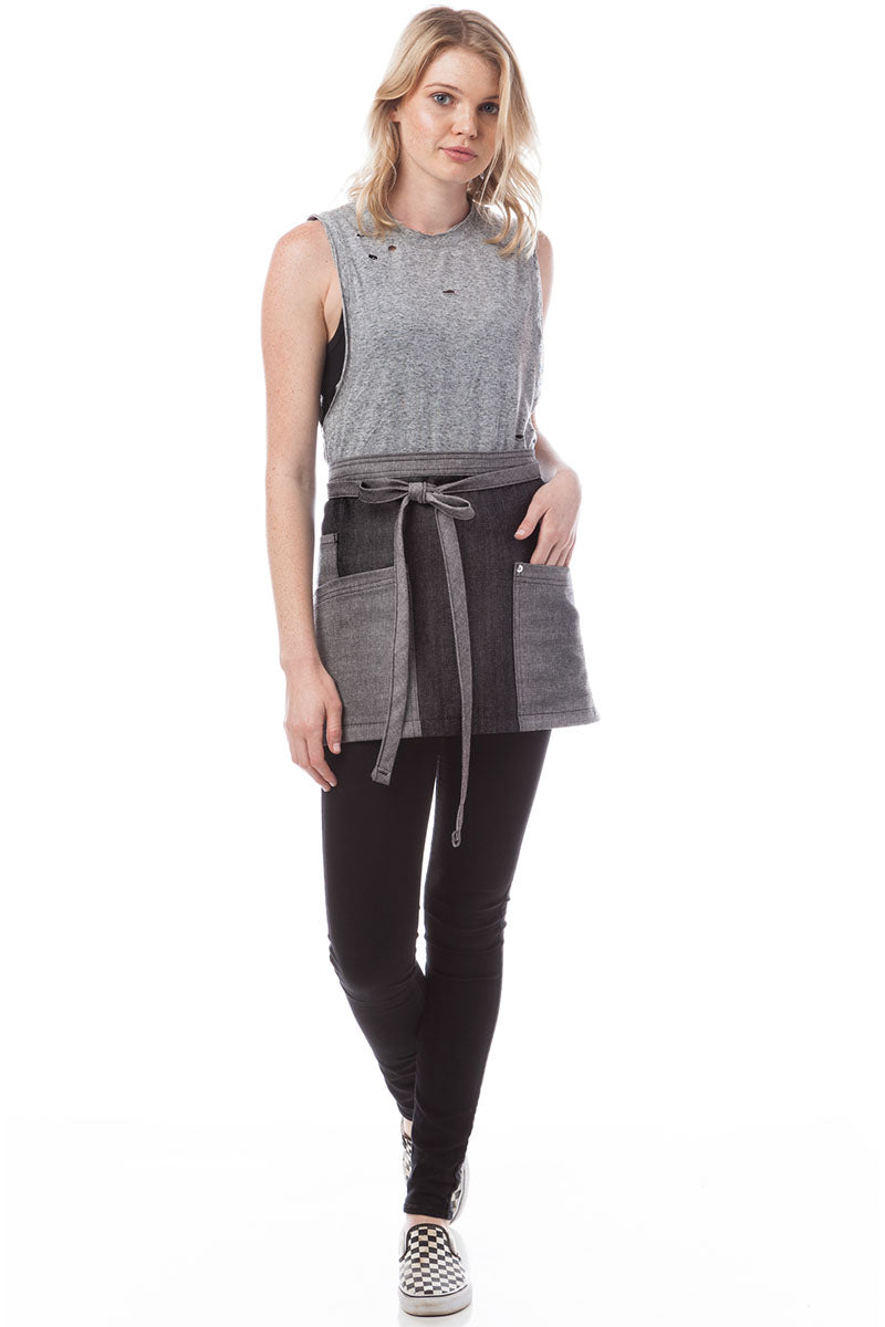 Black & Grey American Denim Waist Apron (2 Pockets w/ Pencil Pocket ...