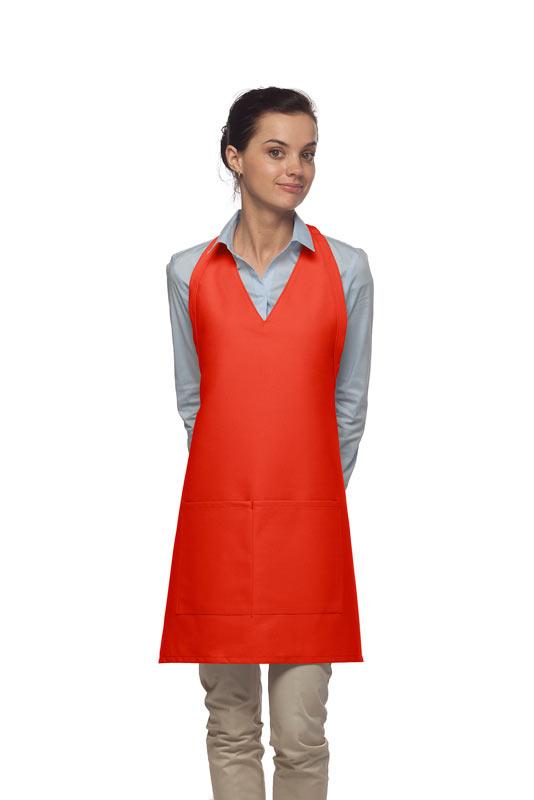 Orange Deluxe V-Neck Tuxedo Apron (2 Pockets) – ApronWarehouse