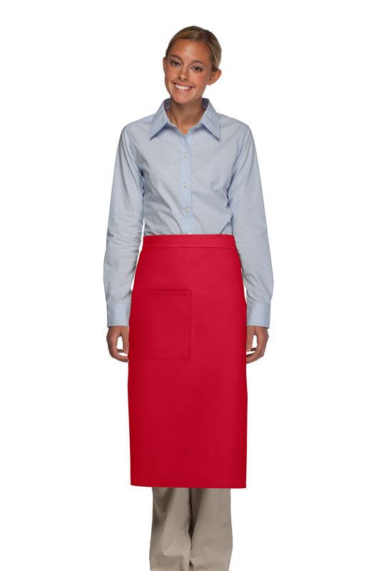 Red Deluxe Full Bistro Apron (1 Pocket) – ApronWarehouse