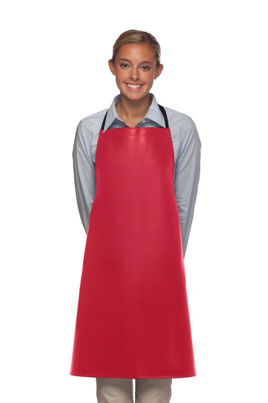 Red Deluxe Vinyl Apron (No Pockets) – ApronWarehouse