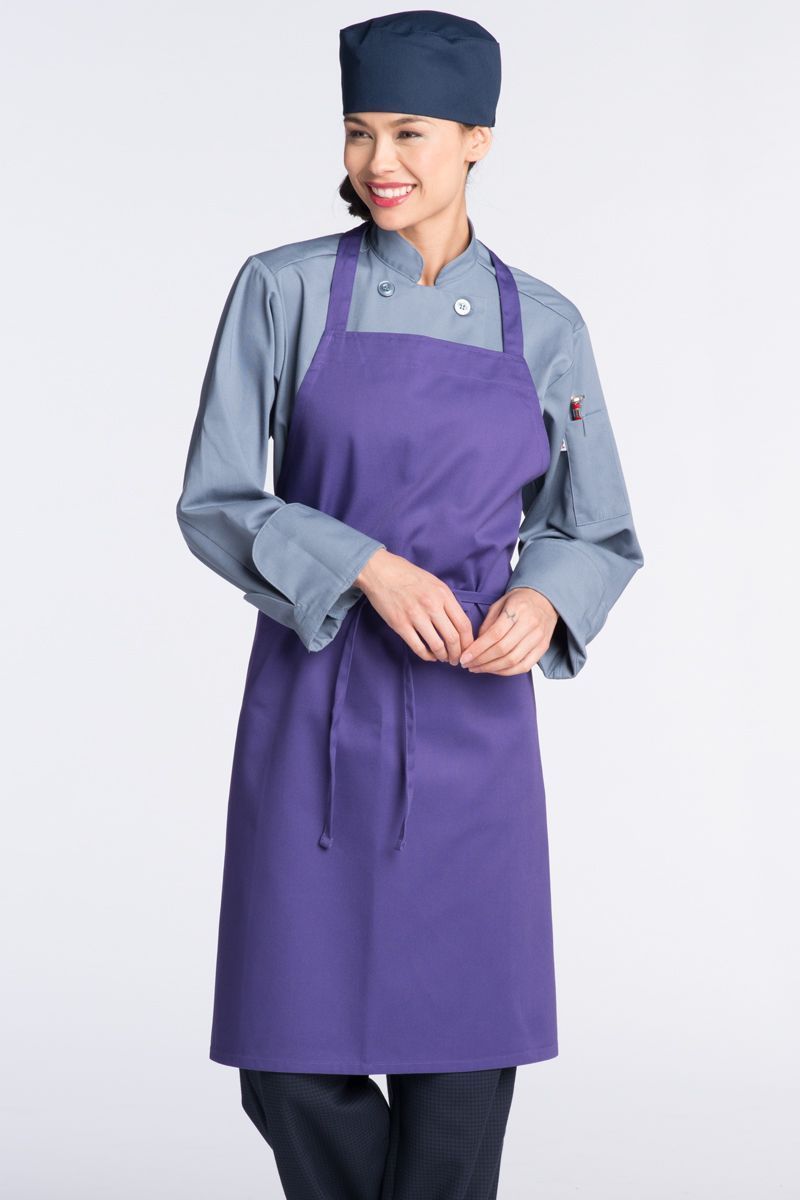 Purple Bib Apron (No Pockets) – ApronWarehouse