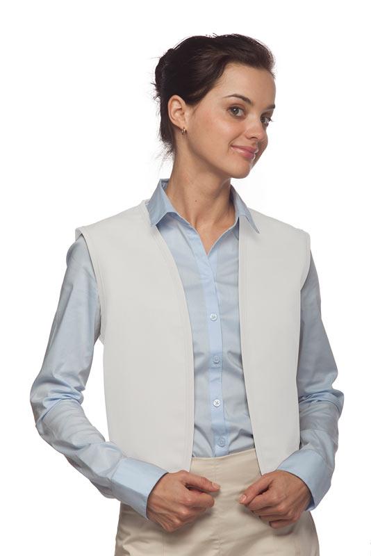 White No Buttons Unisex Vest with No Pockets – ApronWarehouse
